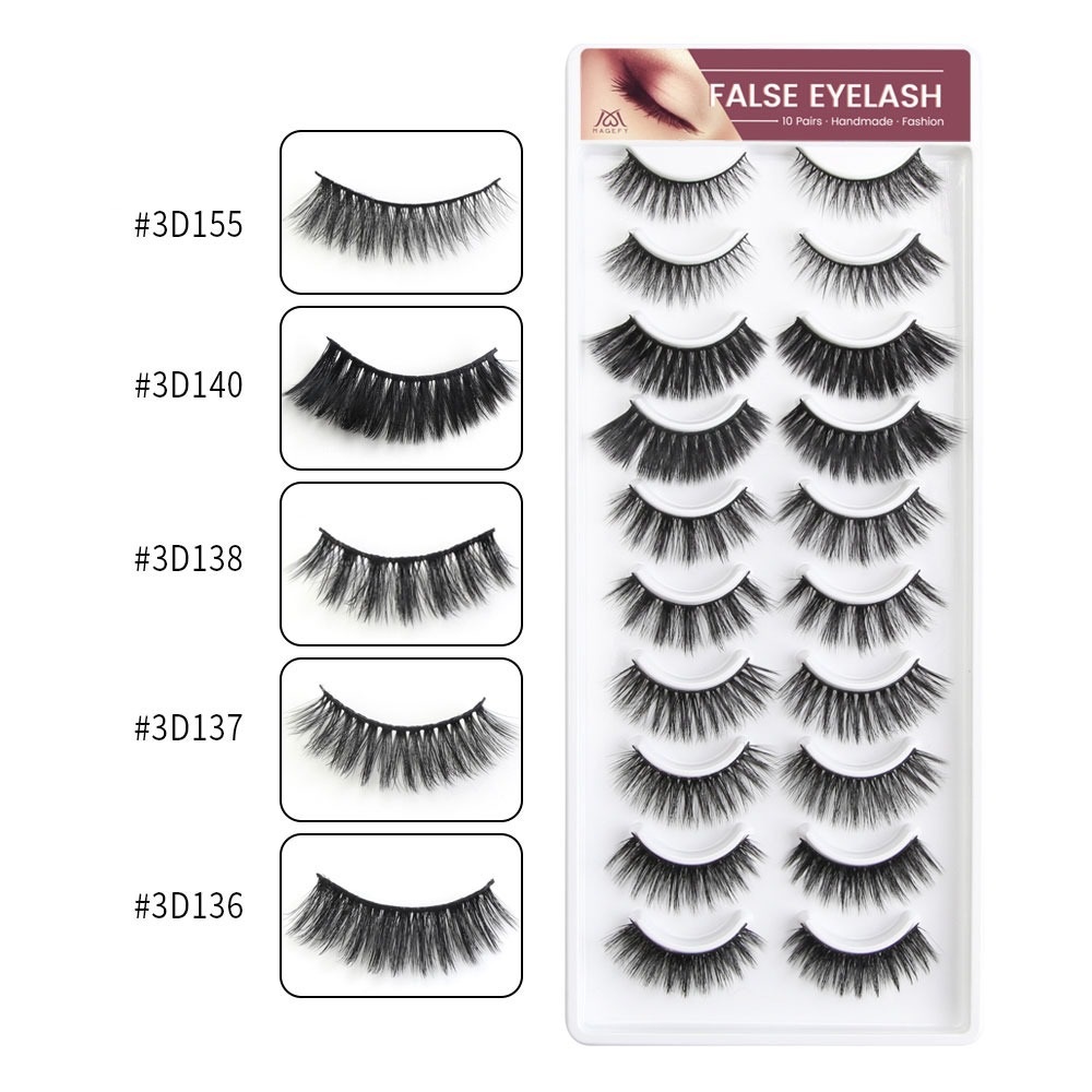 False Eyelashes - Mix - 10 Pairs Eyelashes - Shopping Spark